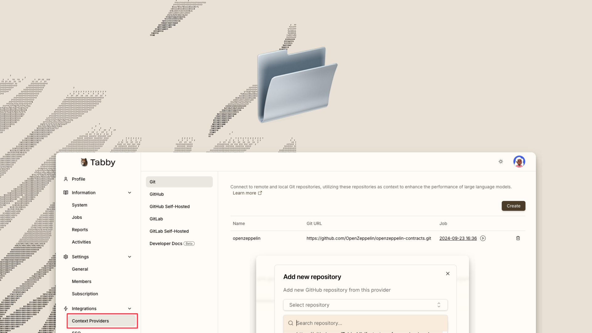 Repository context for LLM assisted code completion | Tabby AI coding assistant